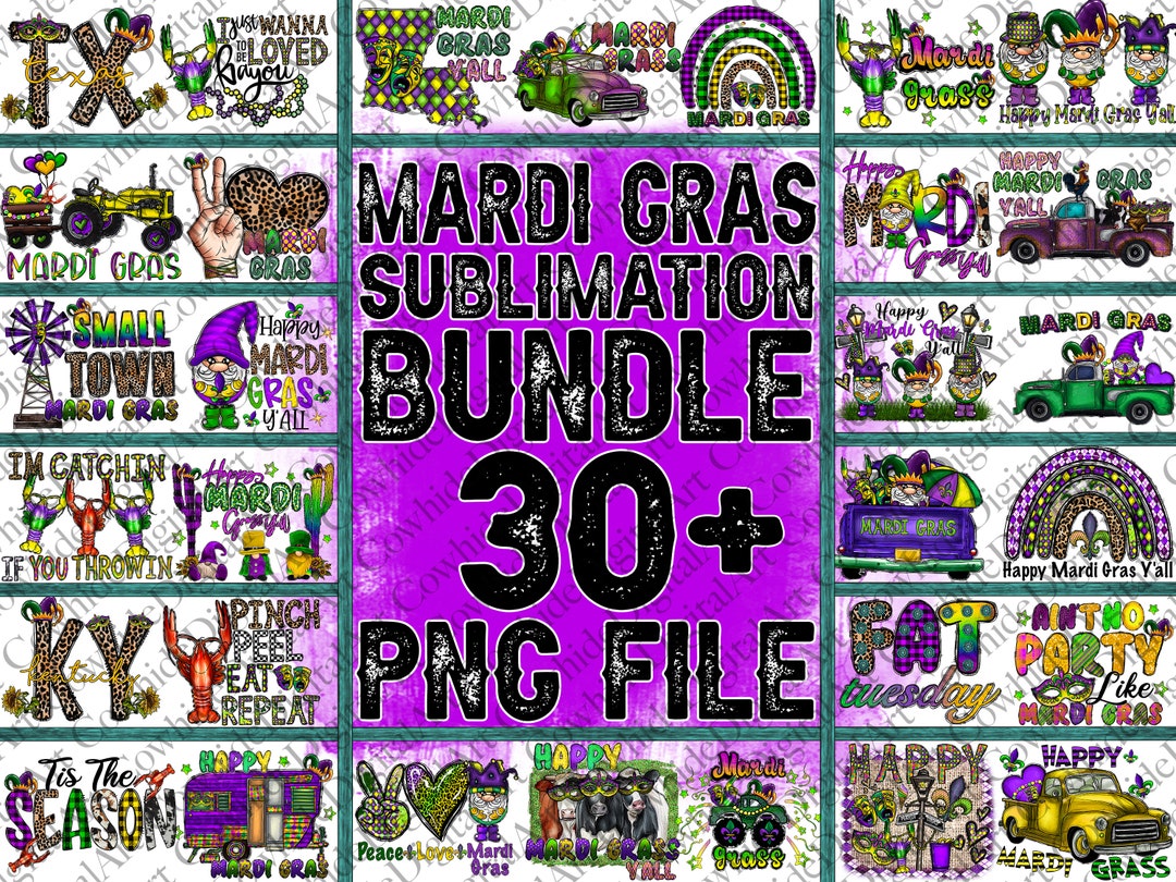 Mardi Gras Bundle Png, Mardi Gras Carnival Png, Mardi Gras Png, Cowhide ...
