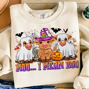 Moo... I Mean Boo Png, Funny Halloween Shirt Png, Farm Fall Png ...