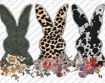 Western Rabbit PNG File Sublimation Design, Cowhide Rabbit, Digital ...