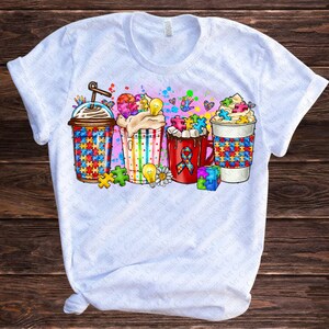 Autism Awareness Day Coffee Cups Png Sublimation Design Download ...