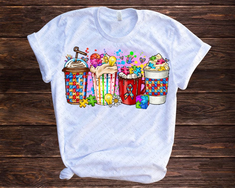 Autism Awareness Day Coffee Cups Png Sublimation Design - Etsy