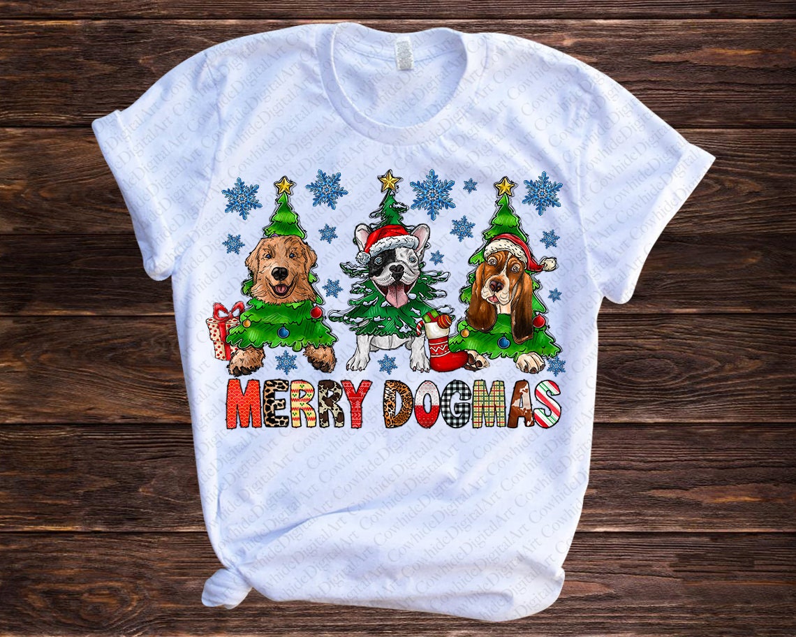 Merry Dogmas Png Sublimation Design Download Christmas Tree - Etsy