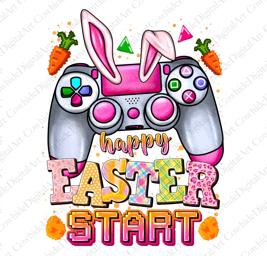 Happy Easter Start Gamer Png Sublimation Design Download, Easter Bunny ...