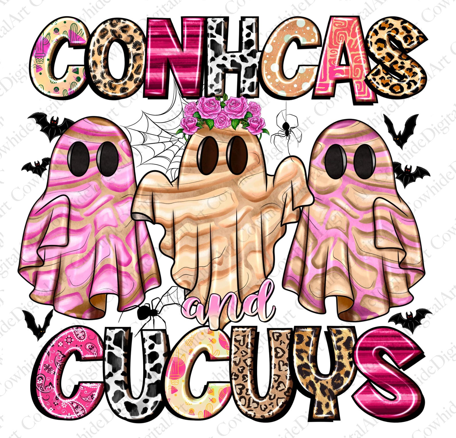 Conchas and Cucuys Mexican Ghost PNG, Spooky Conchas PNG, Pantasmas PNG ...