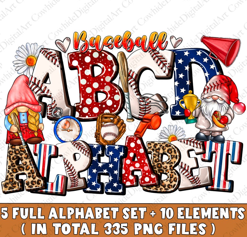 Baseball Alphabet PNG Bundle, Sublimation Design (digital Download) - Etsy