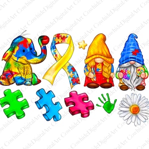 Autism Alphabet Bundle Png, Autism Awareness Alphabet Png, Doodle ...