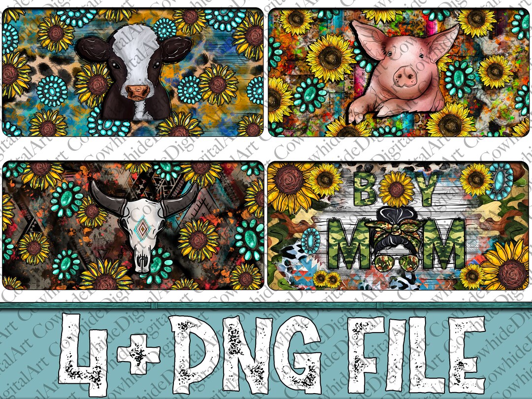 Western Plate Png, Howdy Png, Sunflower, Western, Boho Skull Png ...