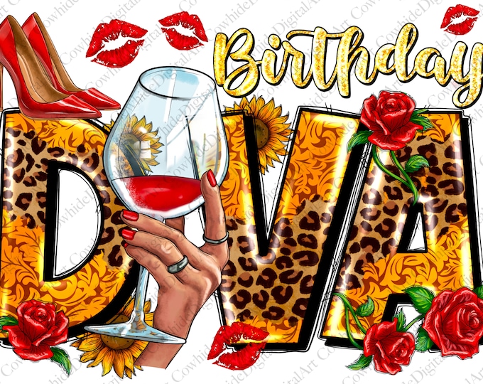 Birthday Diva Png Sublimation Design, Birthday Png, Birthday Queen Png ...