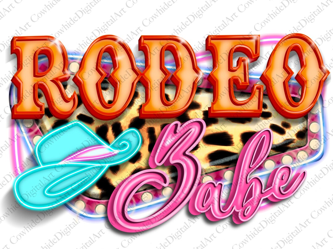 Rodeo Babe Neon Light Png Sublimation Design Download, Western Png ...