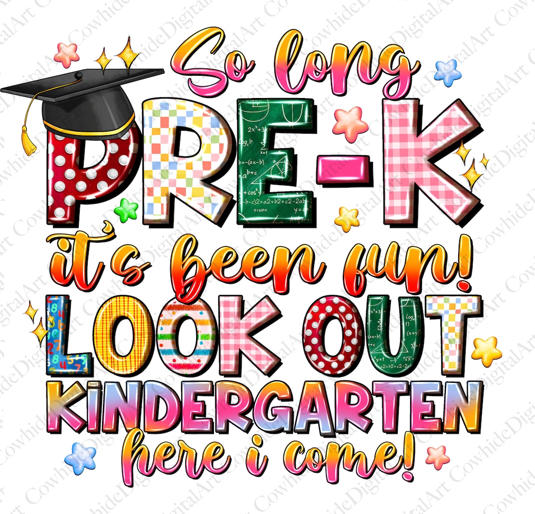 So Long Pre-k SVG, Pre-k Graduation Png Sublimation Design ...