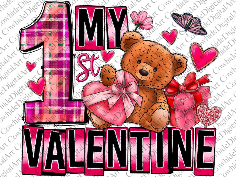 My First Valentine's Day Png Sublimation Design Download, Valentine's ...