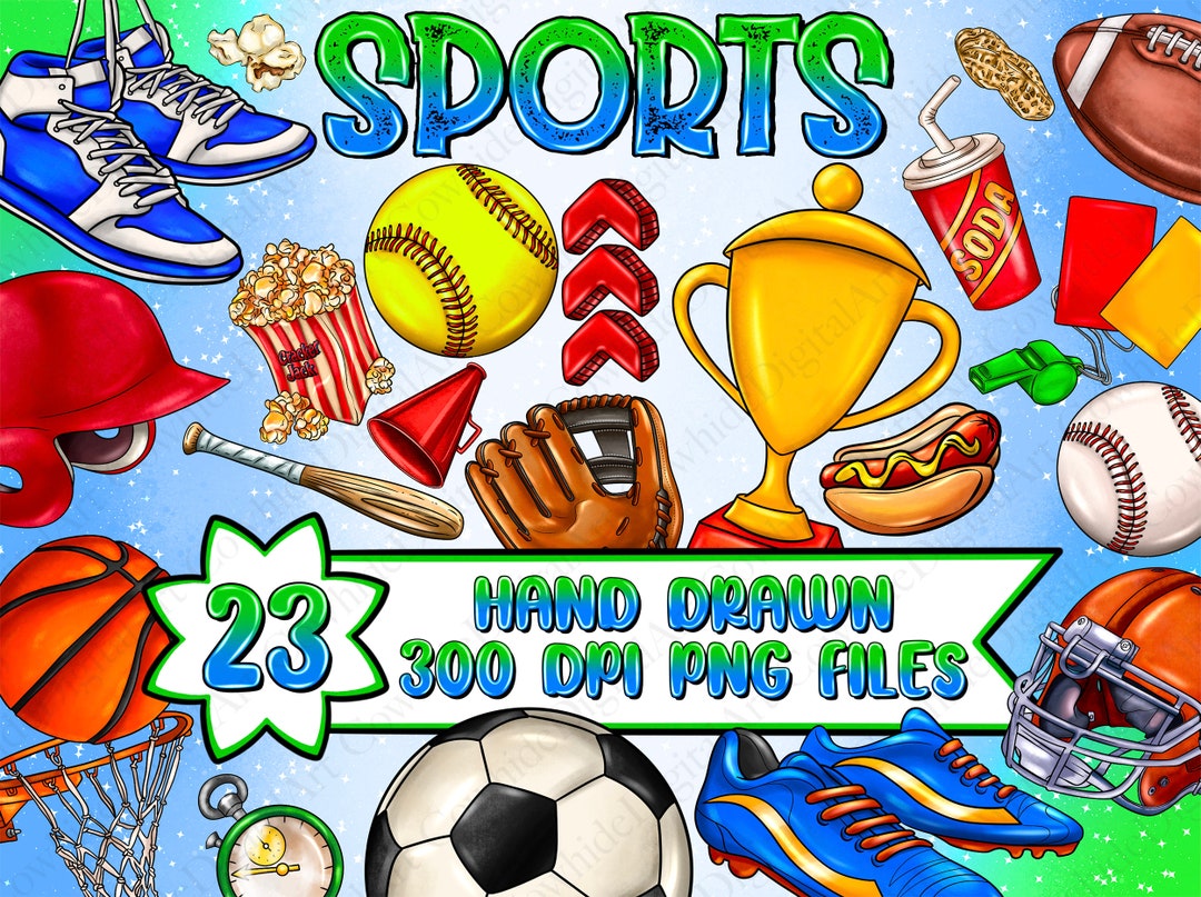 Sports Png Sublimation Design Bundle, Football Png, Softball Png ...