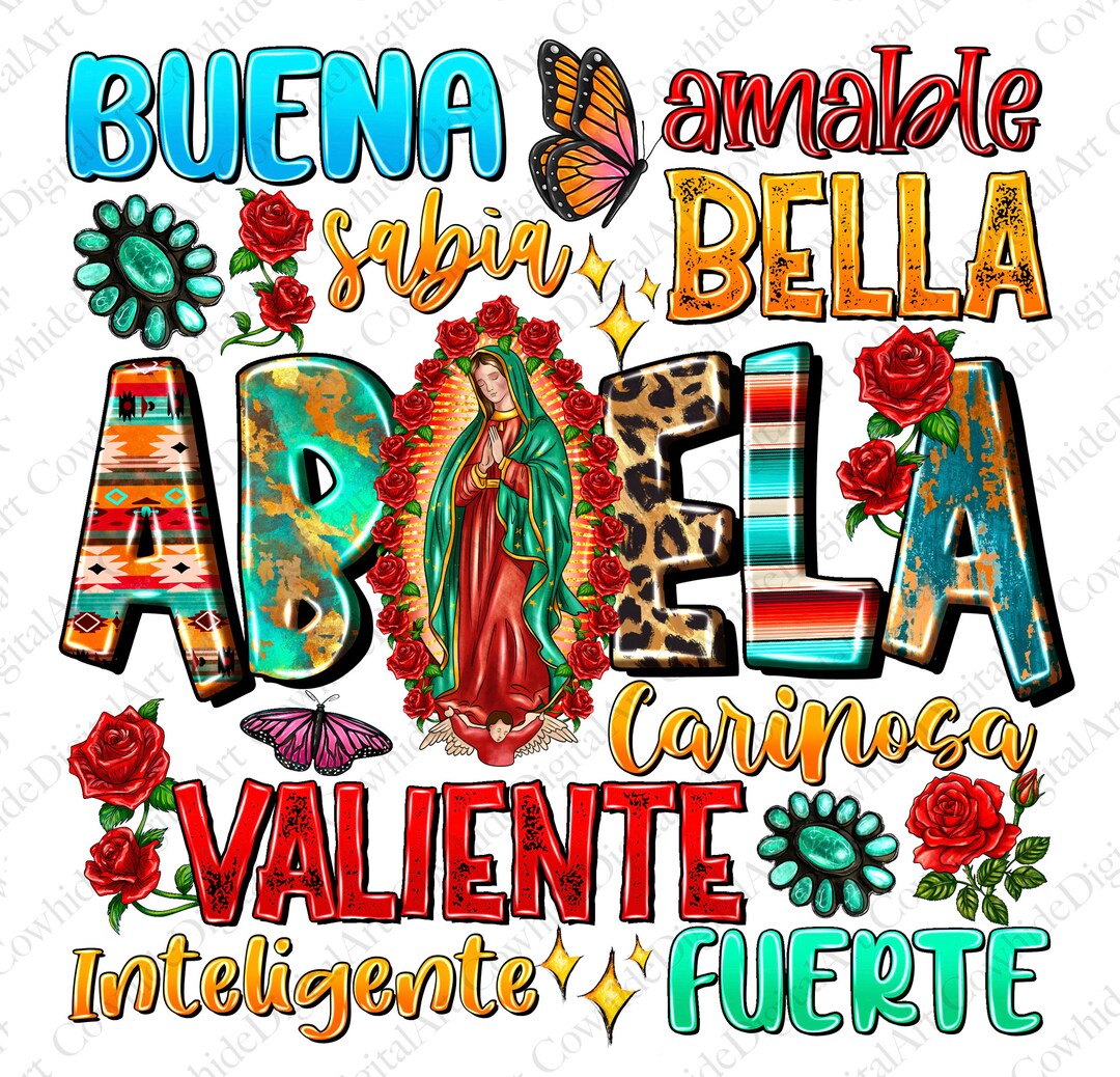 Ella Es Abuela Png, Grandma PNG, Blessed Abuela Png, Spanish Grandma ...