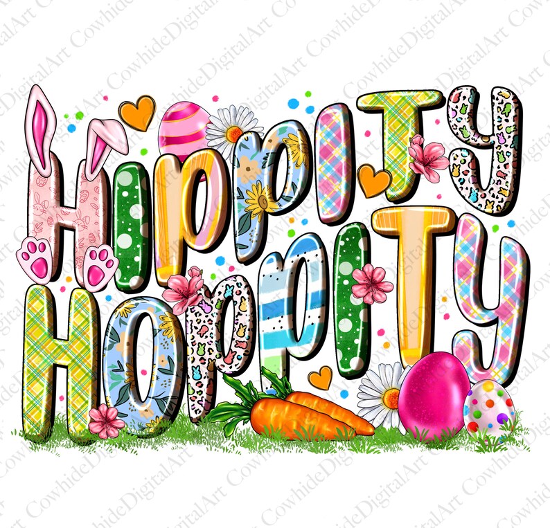 Hippity Hoppity Easter PNG, Bunny Sublimation Design (digital Download ...