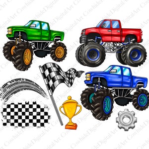 Monster Truck Alphabet Png Files Bundle, Monster Truck Doodle Letters ...
