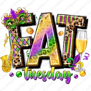 Fat Tuesday Png Sublimation Design Download, Mardi Gras Png, Mardi Gras ...