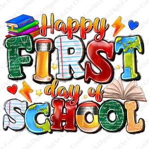 Happy First Day of School Png Sublimation Design Download, Western ...