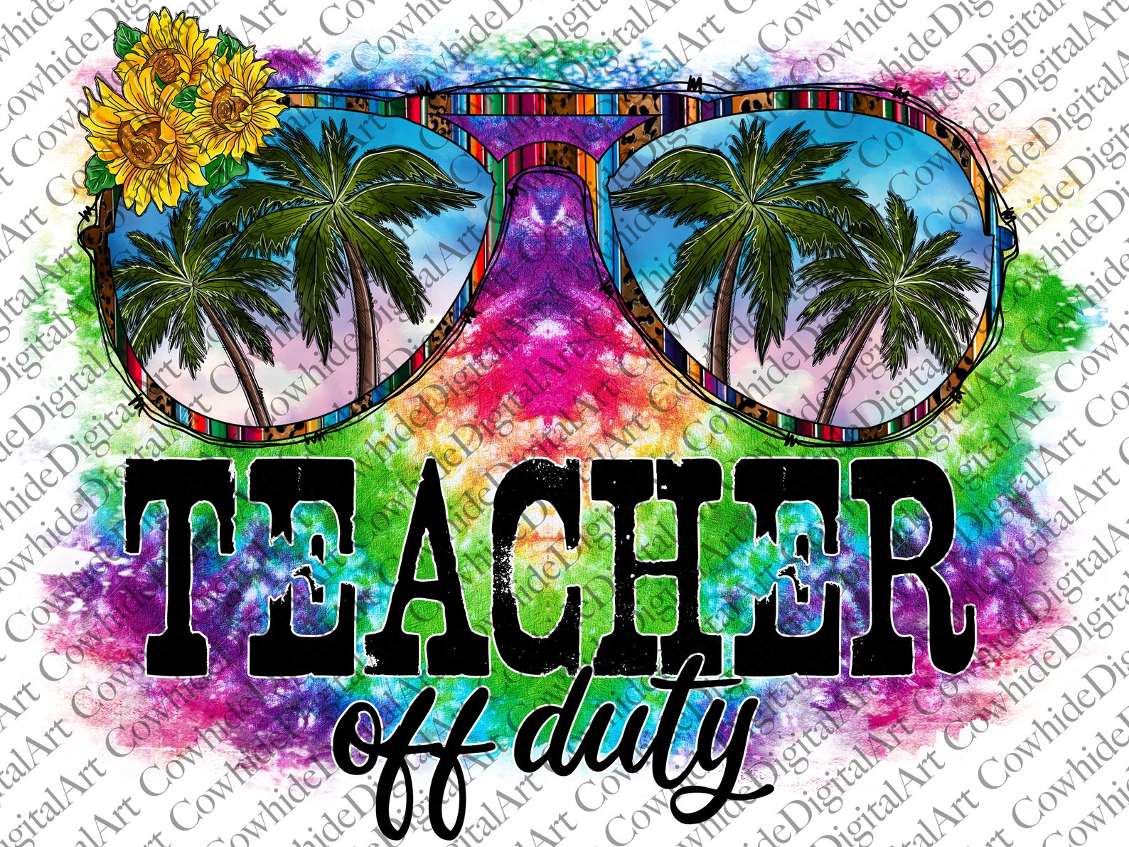 Teacher off Duty Png Teacher off Duty Sunglasses Png Tie Dye - Etsy