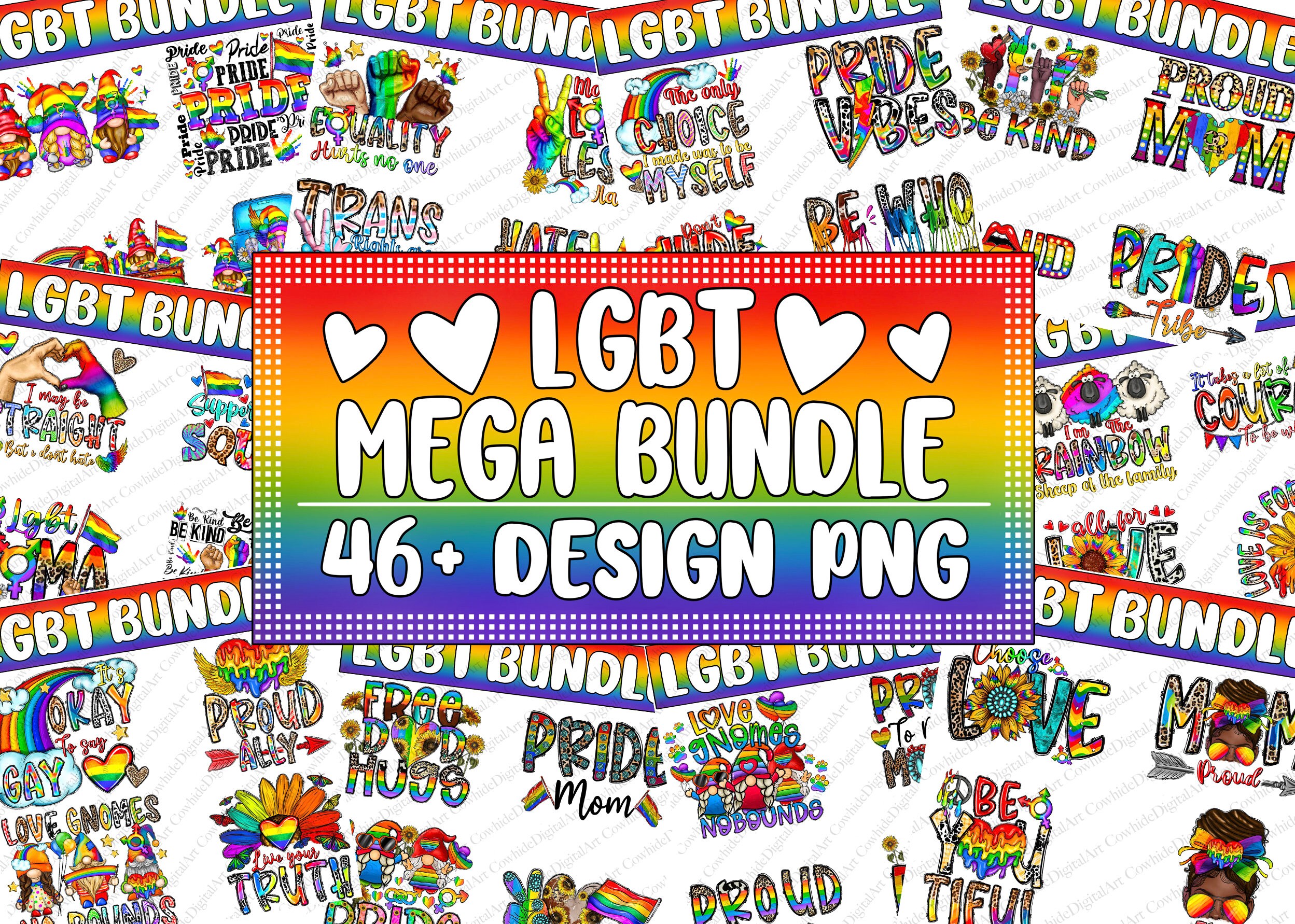 LGBTQ Pride Png Bundle, Rainbow Designs (digital File) - Etsy