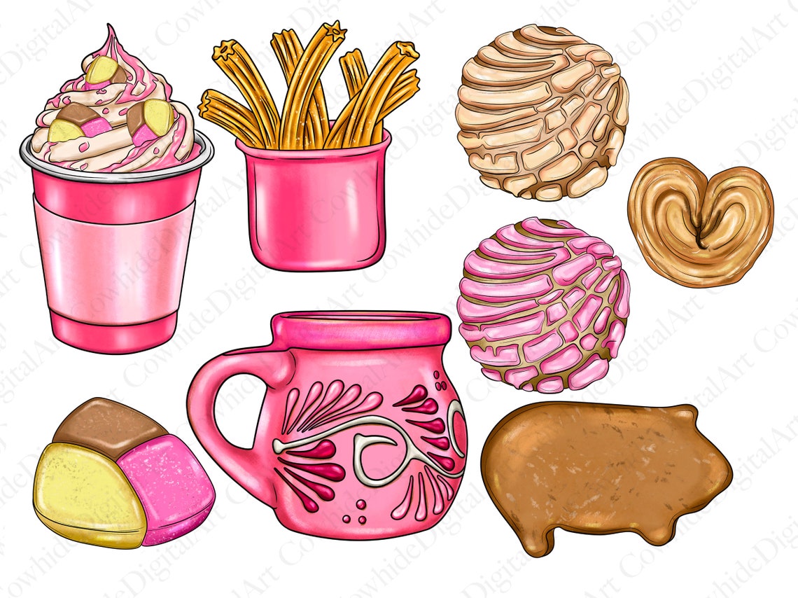 Mexican Pan Dulce PNG Clipart Bundle, Bakery Sublimation Designs ...