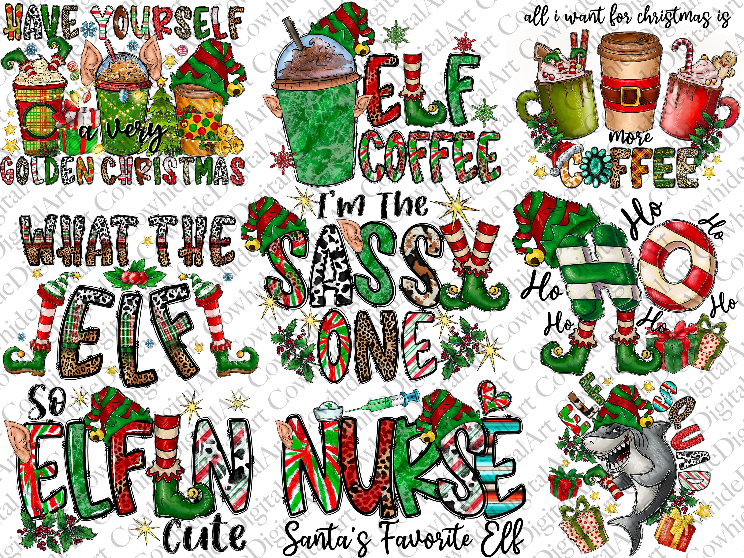 Christmas Elf Bundle Png, I'm the Sassy One Elf Png, Nurse Santa's ...
