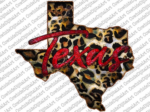 Texas Leopard Map Texas Map Cowboy Western Rodeo | Etsy