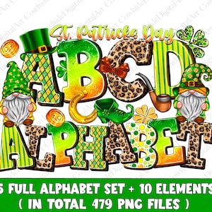St. Patrick's Day Doodle Alphabet Bundle, Lucky PNG Letters ...