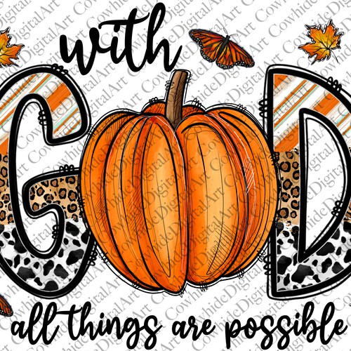 With God All Things Are Possible Fall Pumpkins Download - Etsy