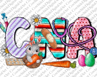 Easter CNA Png Sublimation Design Download, Easter Day Png, CNA Nurse ...