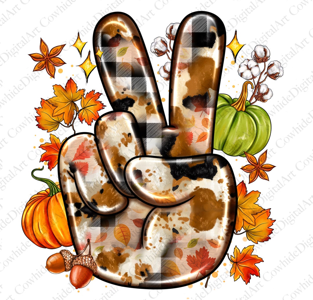 Peace Fall Png Sublimation Design Download, Autumn Png, Autumn Pumpkin ...