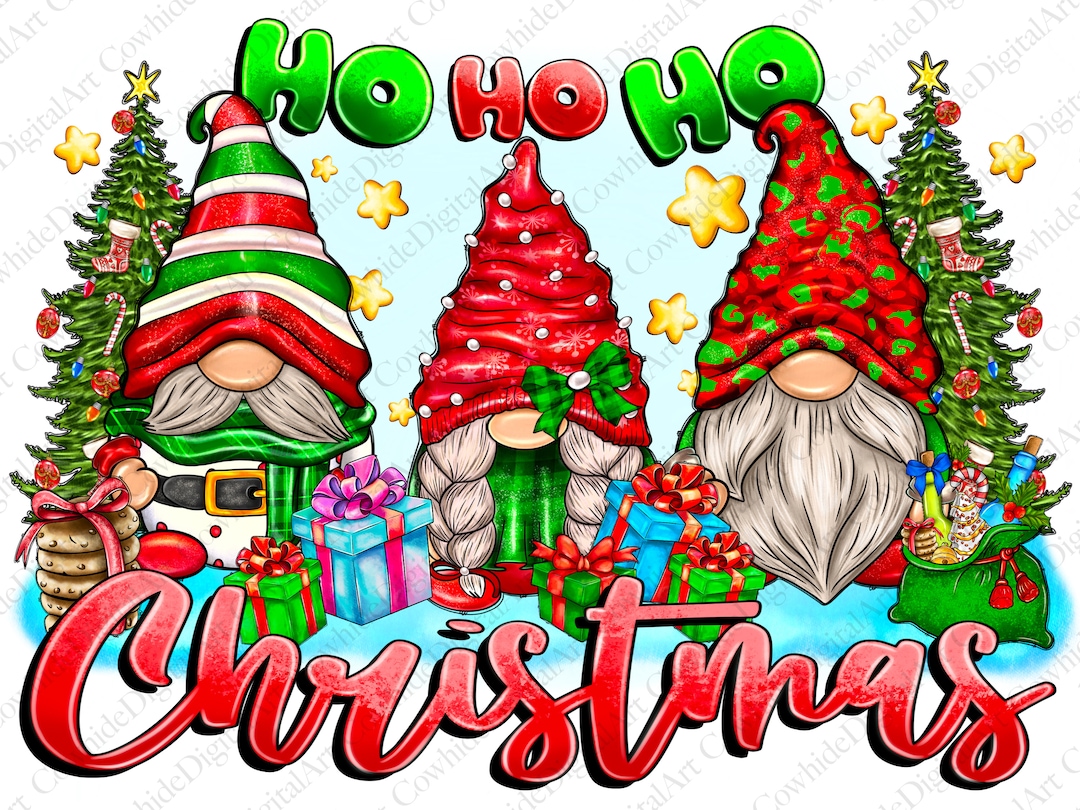 Ho Ho Ho Christmas Gnomes Png Sublimation Design Download, Christmas ...