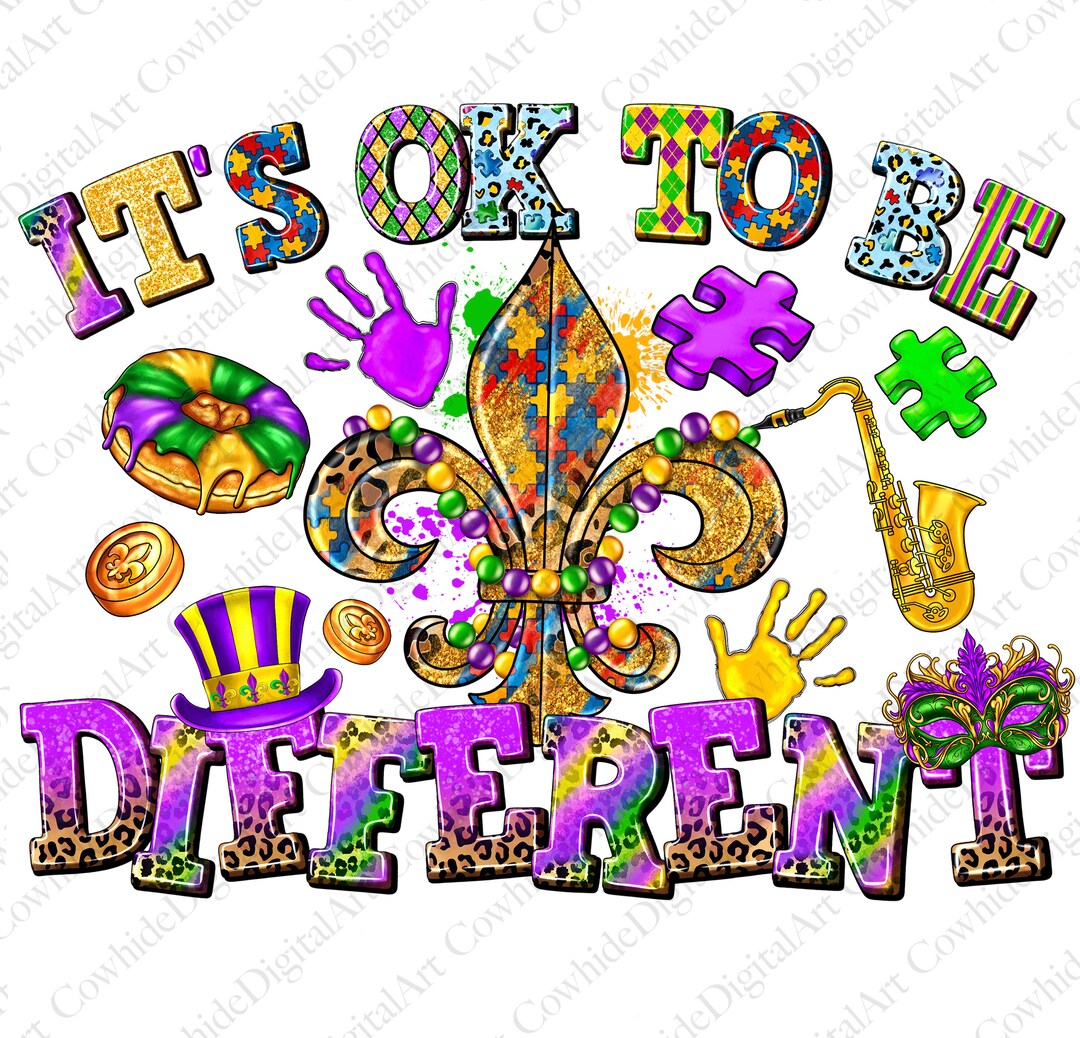 It's Ok to Be Different Autism Awareness Png Sublimation Design ...