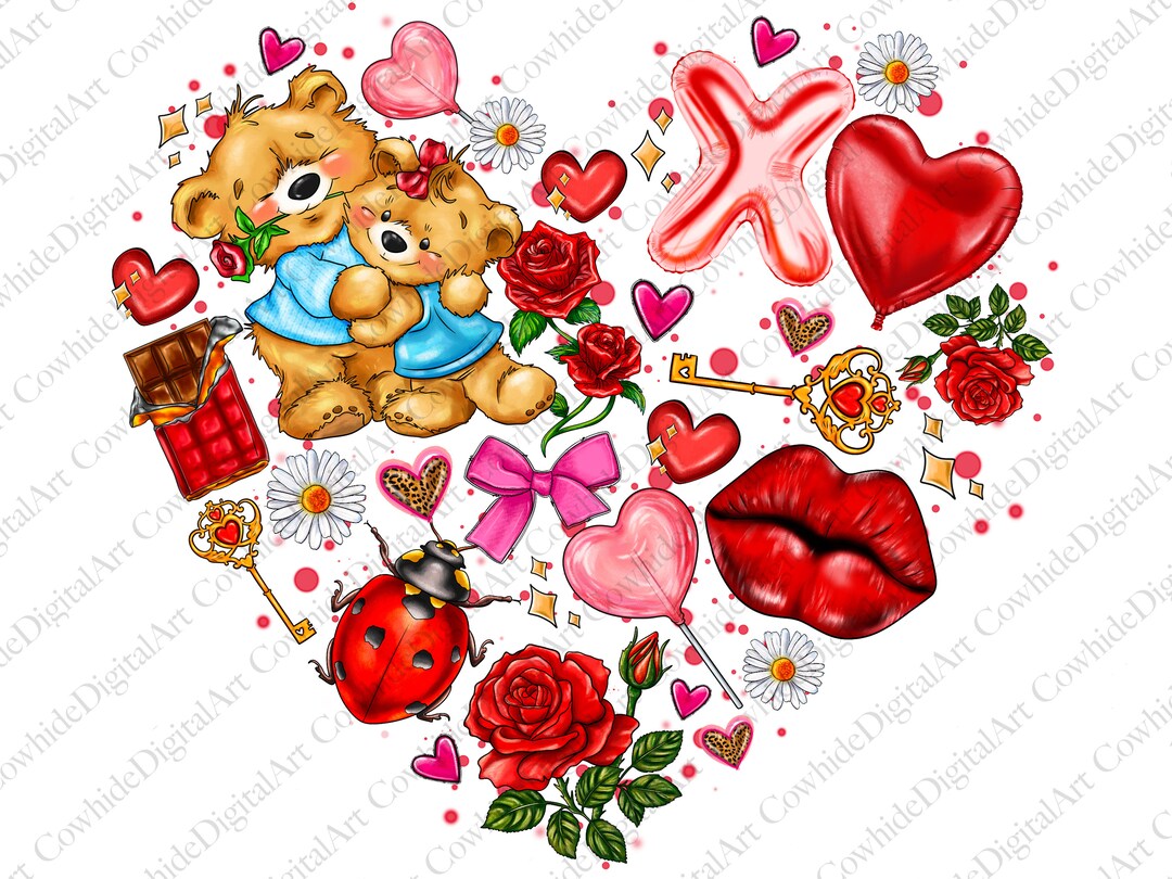 Love Valentine's Day Png Sublimation Design Download, Cute Valentine's ...