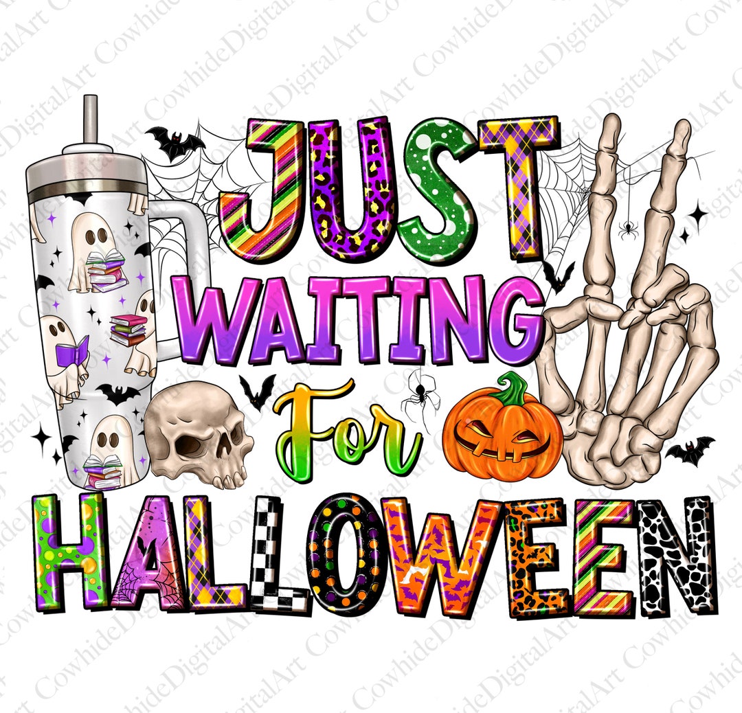 Just Waiting for Halloween Png, Skeleton Design Png, Halloween Png ...