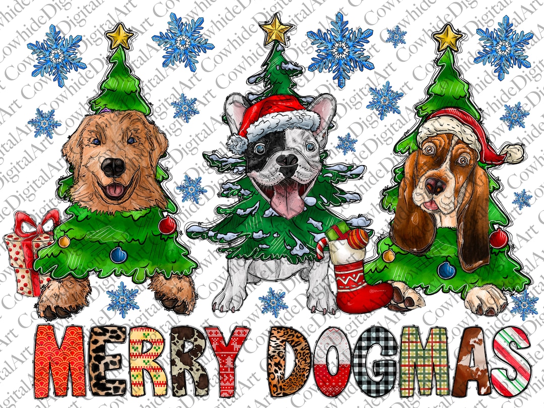 Merry Dogmas Png Sublimation Design Download, Christmas Tree Png ...