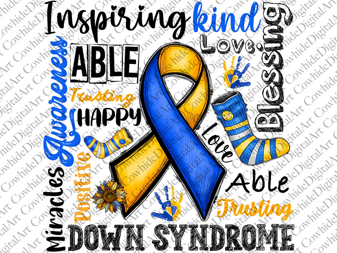 Down Syndrome Awareness Typography PNG File,wdsd Sublimation File,down ...