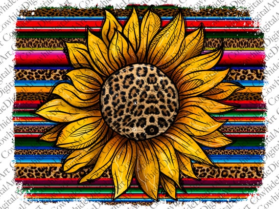 Serape Leopard Sunflower Png Serape and Sunflowerwestern - Etsy