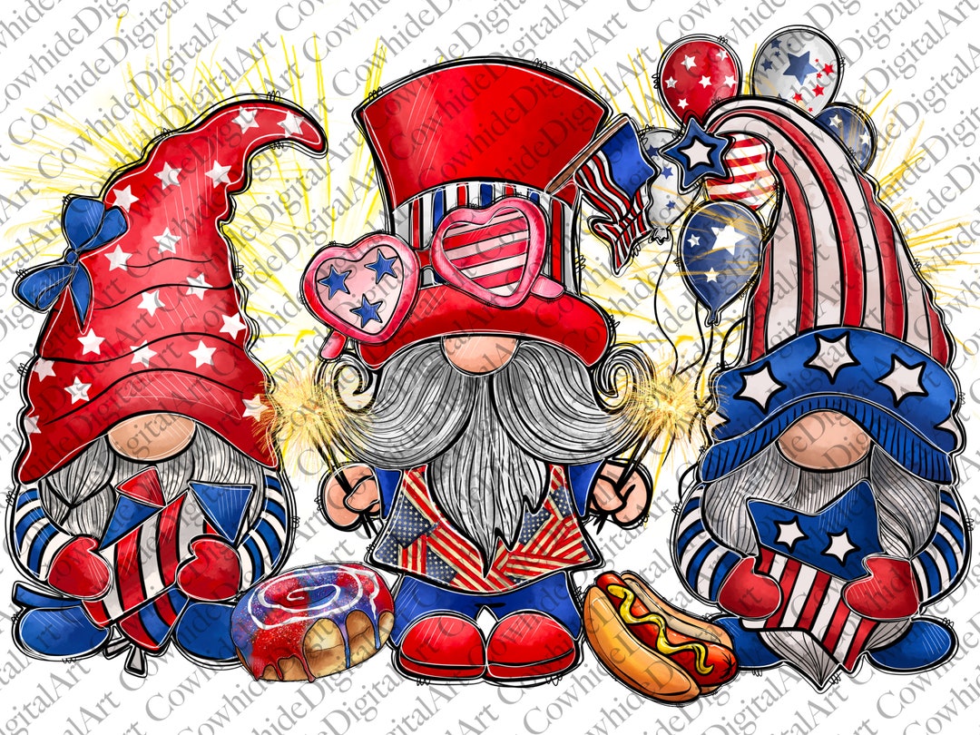 American Gnomies Png File, American Flag, 4th July Png, Gnome Png ...