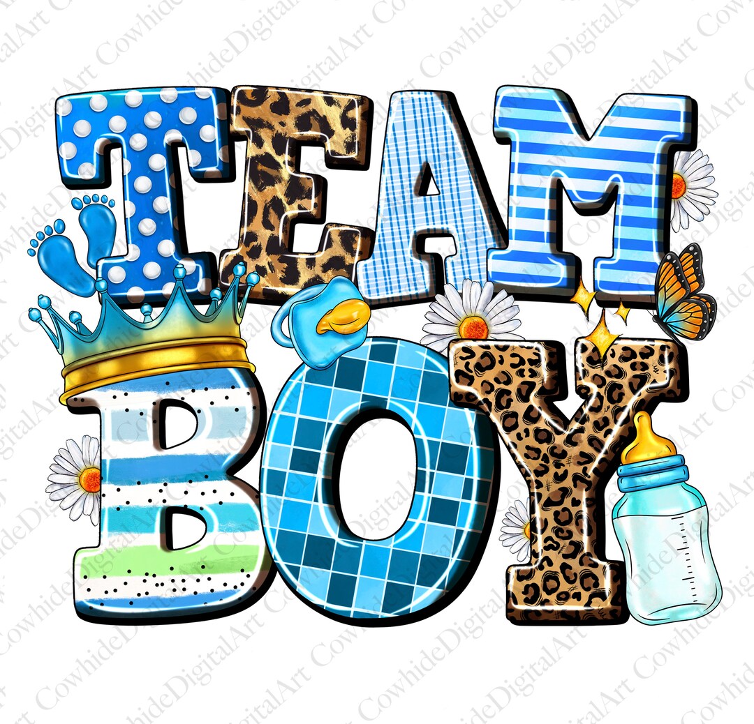 Team Boy Png Sublimation Design, Gender Reveal Png, Gender Party Png ...