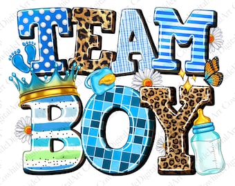 Team Boy Png Sublimation Design, Gender Reveal Png, Gender Party Png ...