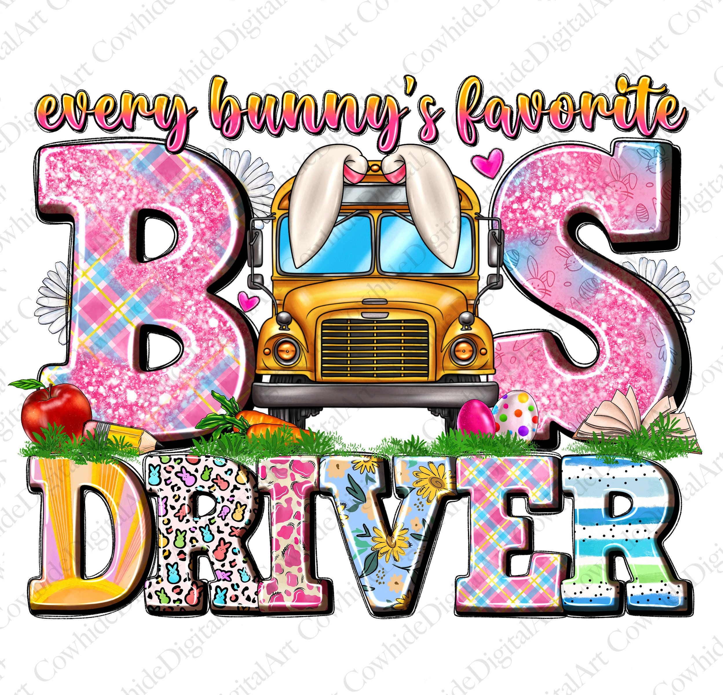 Easter Bus Driver Bunny PNG, Sublimation Design (digital Download) - Etsy