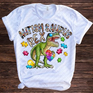 Autism Saurus Rex Png, Sublimation Design Download, Autism Awareness ...