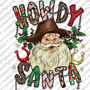 Cowboy Santa PNG, Howdy Santa PNG, Western Christmas PNG, Western Png ...