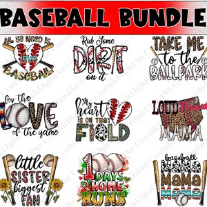 Baseball Png Sublimation Design Bundle, Baseball Png, Baseball Mom Png ...