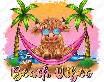 Beach Vibes Cow Png, Beach Life Png, Digital Downloads, Beach ...