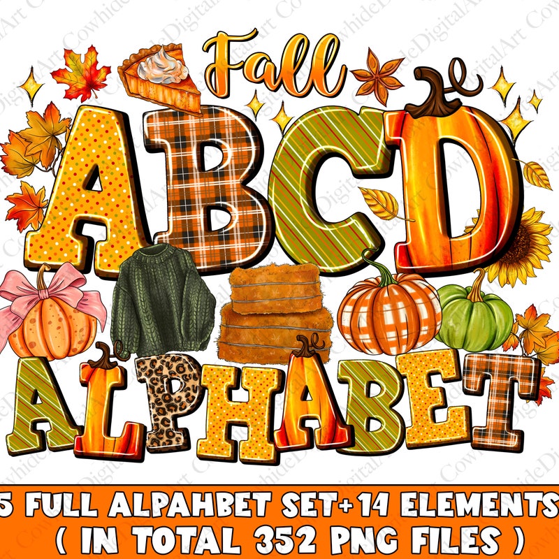 Fall Alphabet Png - Etsy