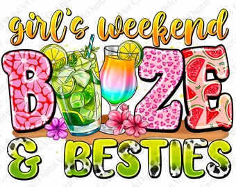 Sublimation Design girls Weekend Booze and Bitches Digital Download PNG ...