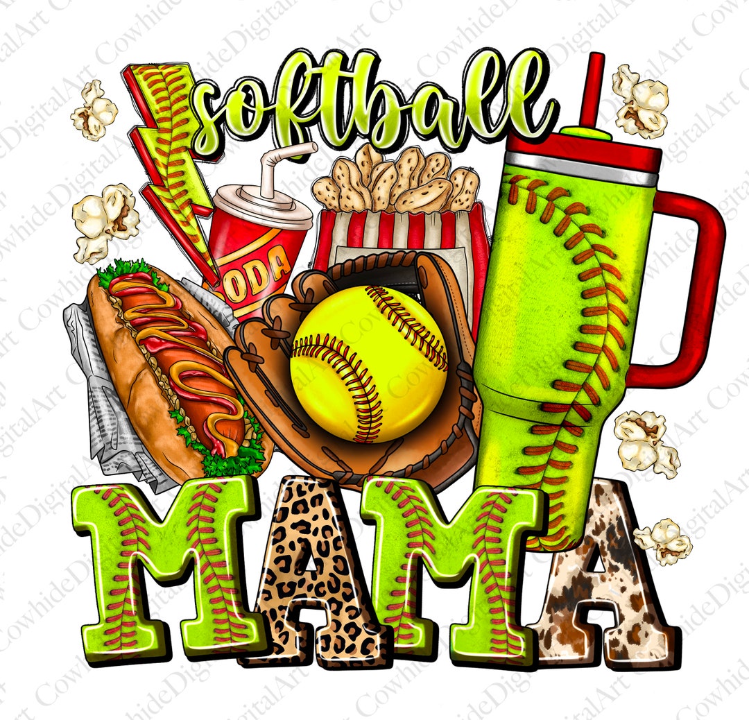 Softball Mom,softball Clipart, Transparent PNG File for Sublimation ...