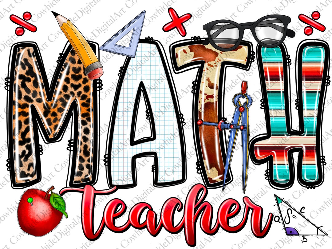 Math Teacher Png Sublimation Design Download, Teacher's Day Png ...