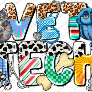Vet Tech Png Sublimation Design Download, Veterinarian Png ...